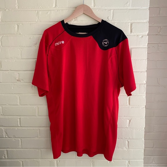 Mitre | Shirts | Mitre Dri Fit Mens Short Sleeve Red Black Tshirt ...